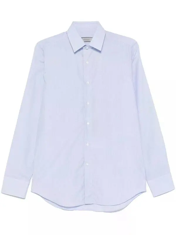 Canali Grid-pattern Shirt - Blue