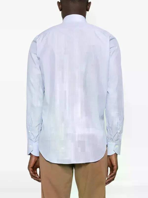 Canali Grid-pattern Shirt - Blue