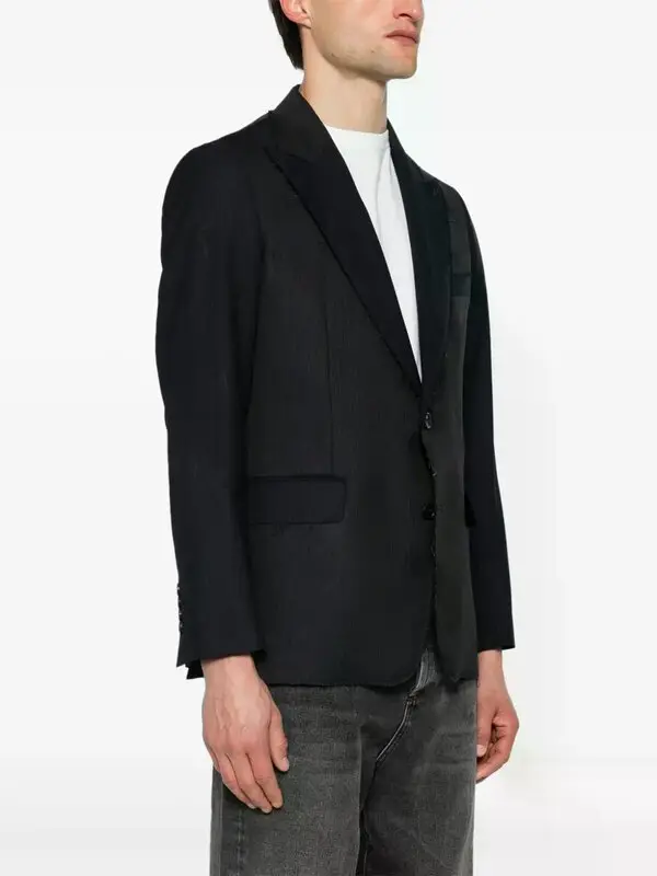 ERALDO Frayed Pinstriped Wool Blazer
