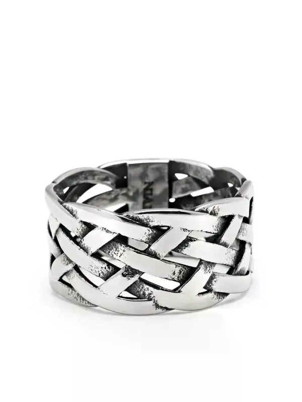 NIALAYA JEWELRY Woven Chain Ring - Silver
