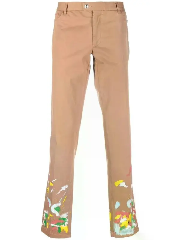 Philipp Plein Paint-splatter Effect Chinos
