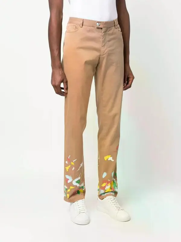Philipp Plein Paint-splatter Effect Chinos