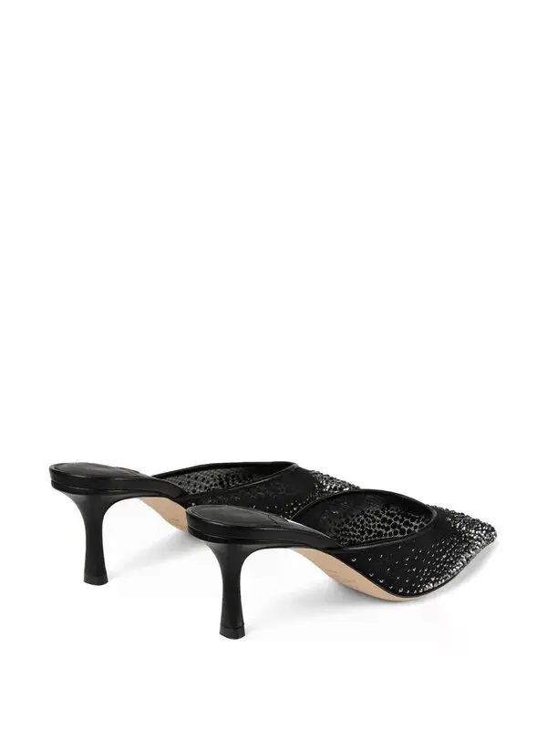 JIMMY CHOO Vivi 65 Crystal Mesh Heeled Mules - Black