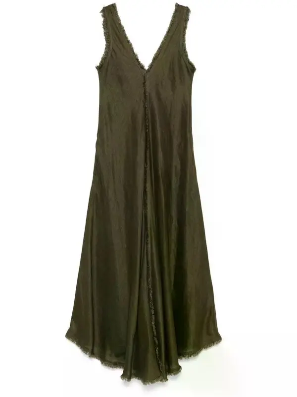 P.a.r.o.s.h V-neck Fringed Dress - Green