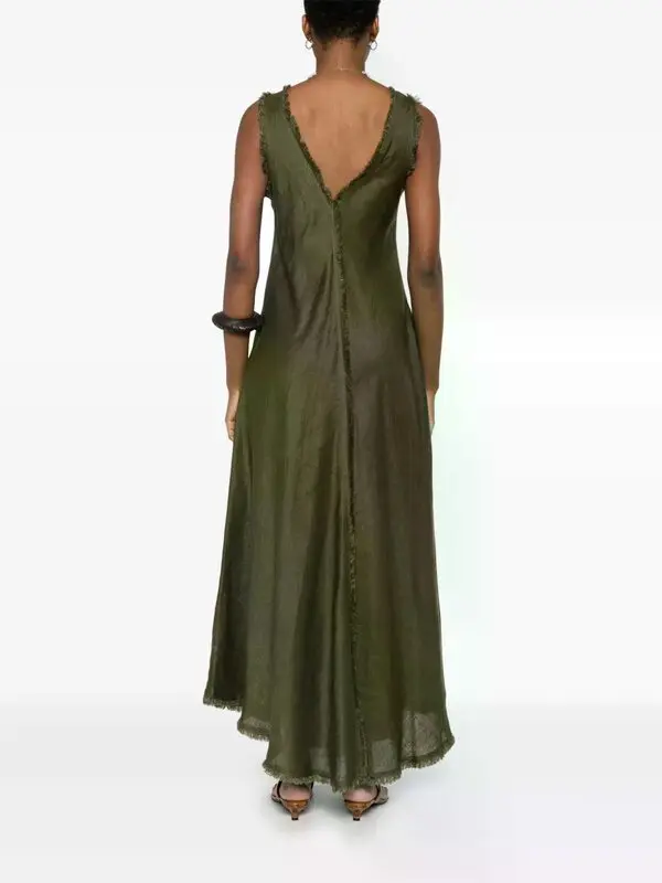 P.a.r.o.s.h V-neck Fringed Dress - Green
