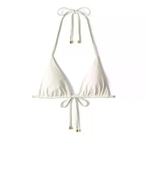 JIMMY CHOO Aria Logo-print Bikini Top - White