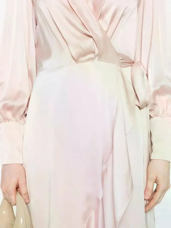 Zimmermann Silk Wrap Midi Dress - Pink