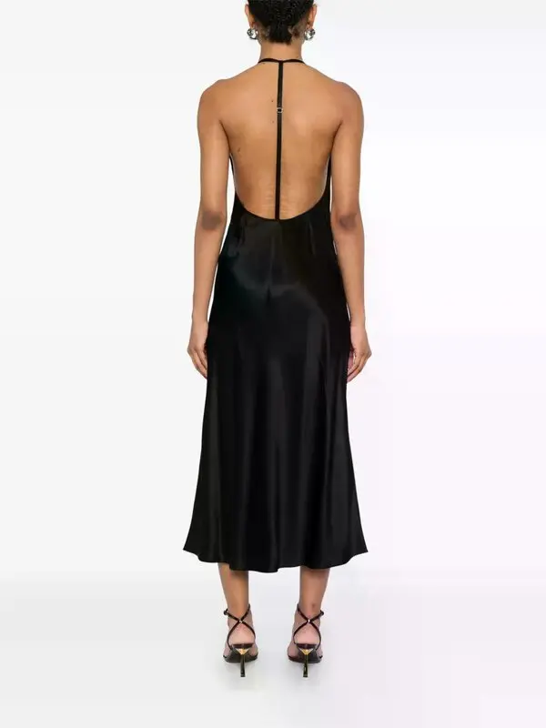 MARINE SERRE Satin Maxi Slip Dress