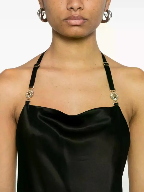 MARINE SERRE Satin Maxi Slip Dress