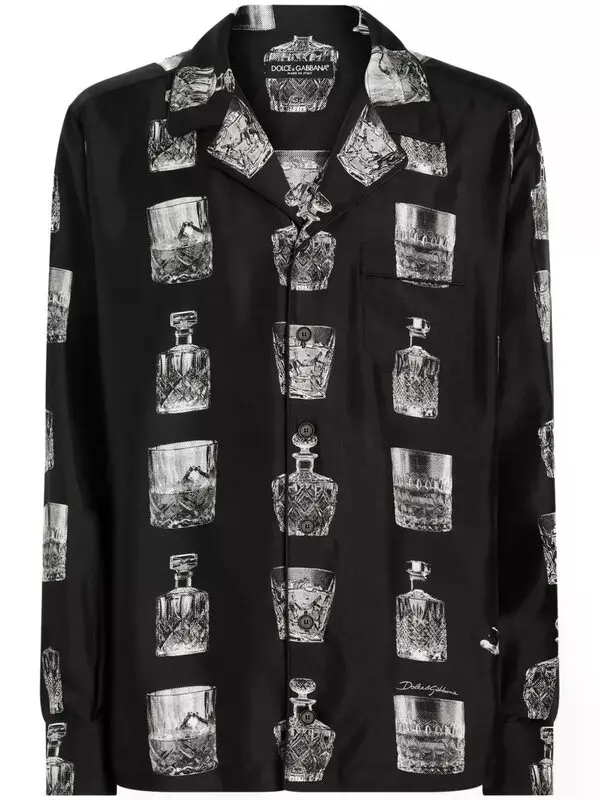 Dolce & Gabbana Liquor-print Shirt - Black