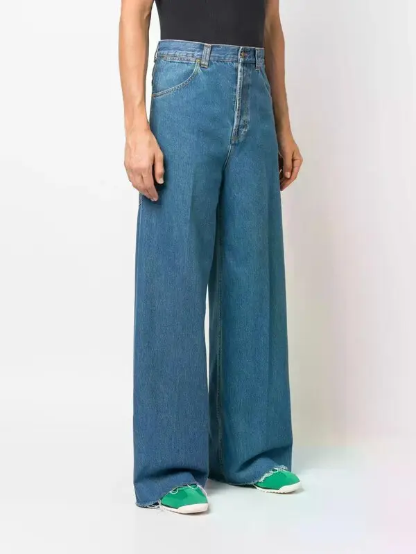 Gucci Pressed-crease Mid-rise Wide-leg Jeans
