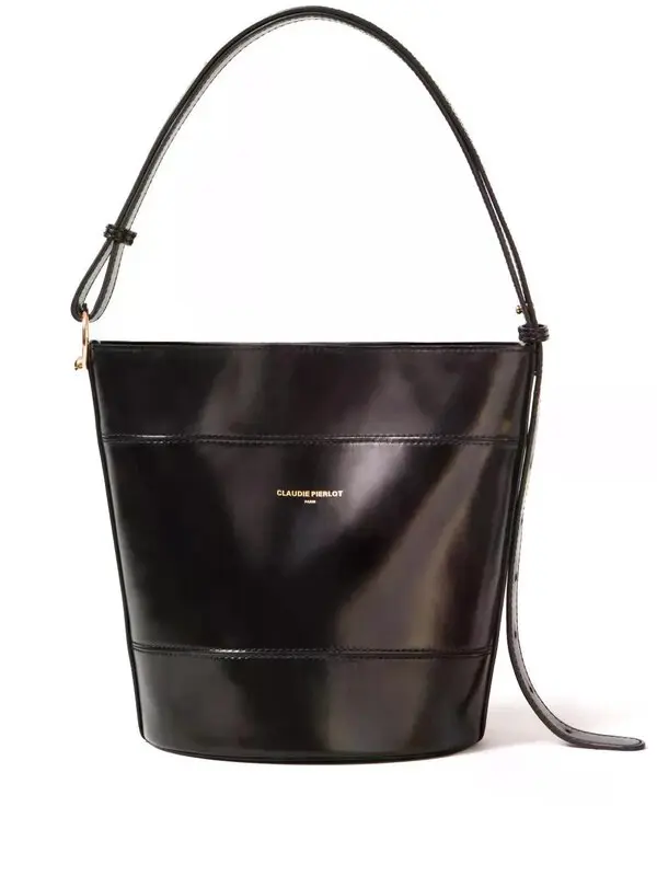 Claudie Pierlot Solveig Leather Bucket Bag - Black