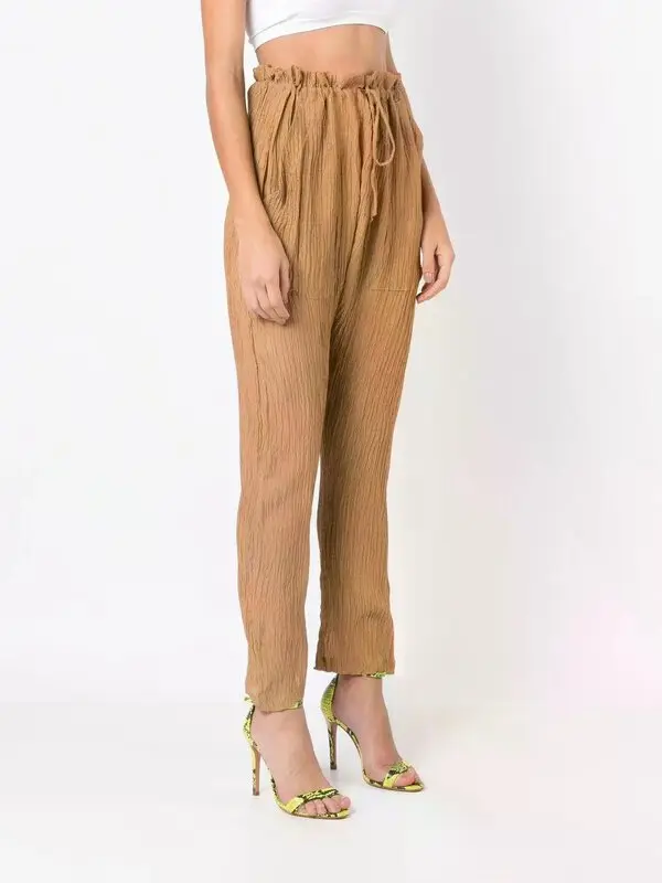 AMIR SLAMA Crinkle-effect Silk Trousers