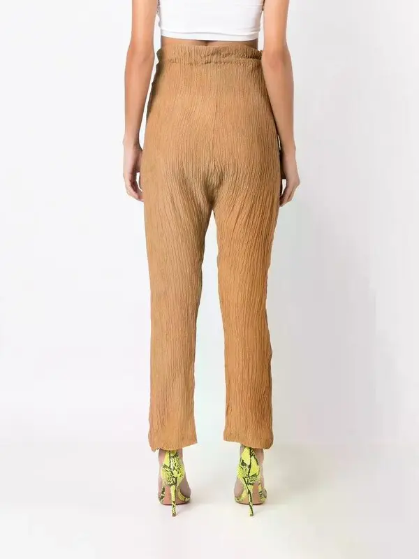 AMIR SLAMA Crinkle-effect Silk Trousers