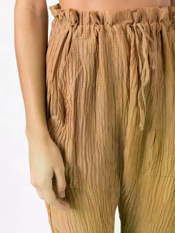 AMIR SLAMA Crinkle-effect Silk Trousers