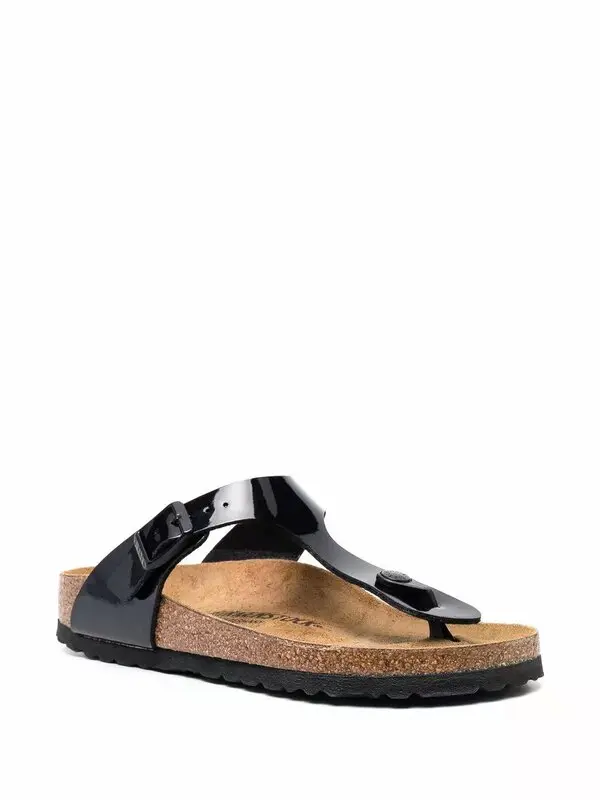 BIRKENSTOCK Gizeh Patent-leather Sandals - Black