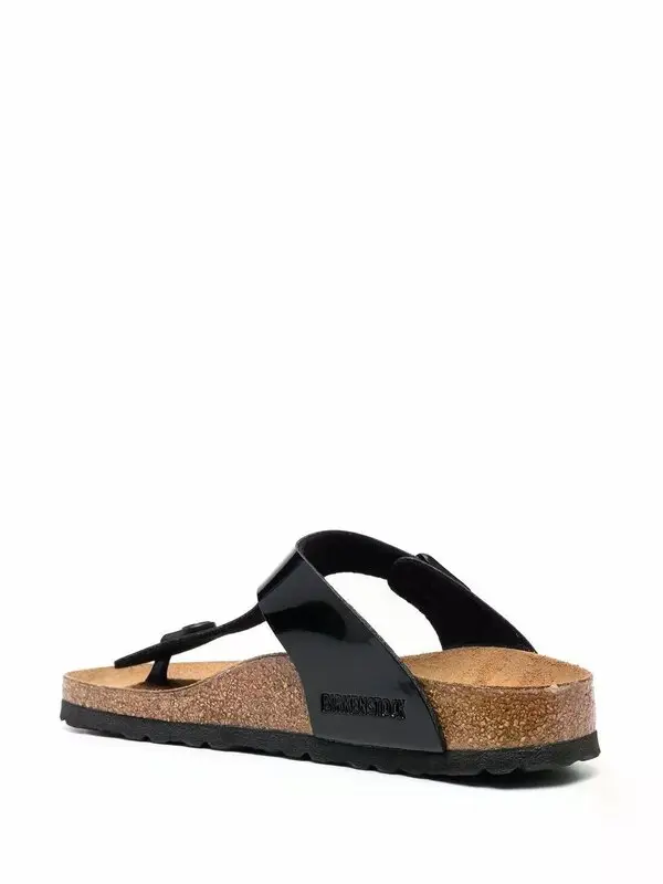 BIRKENSTOCK Gizeh Patent-leather Sandals - Black