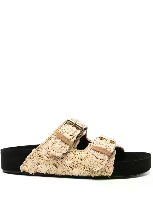 Isabel Marant Étoile Lennyo Raffia Sandals - Neutrals