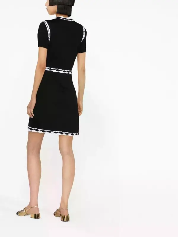Moschino Lace-trimmed Knitted Mini Dress