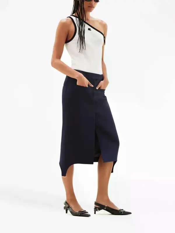 COURREGES Suspenders Midi Skirt