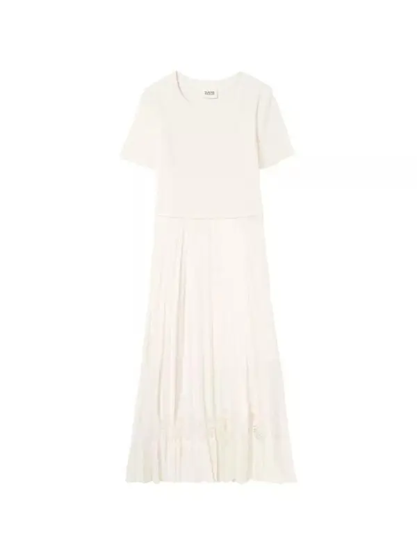 Claudie Pierlot Two-tone Lace Trimmed Midi Dress