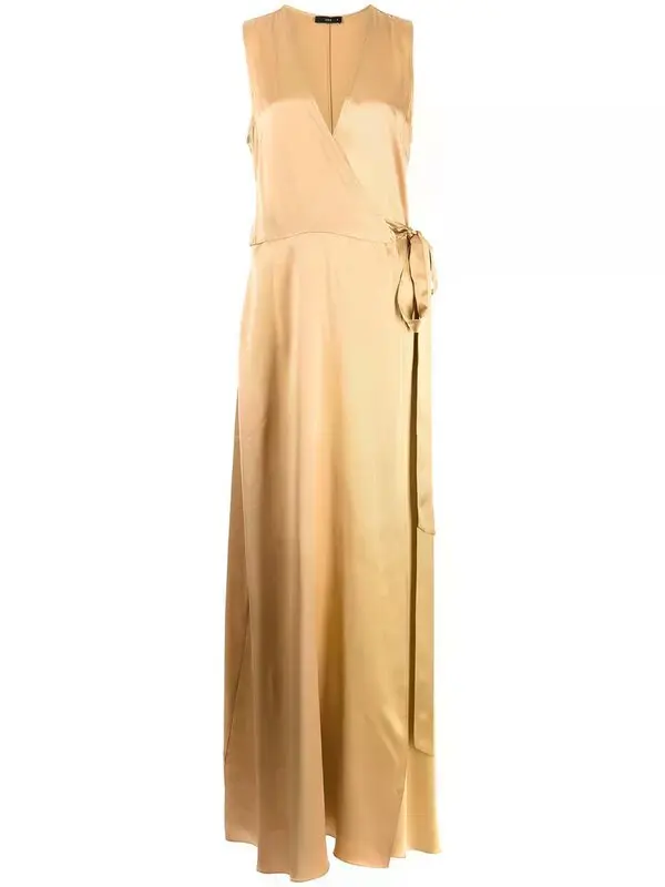 Voz Silk Maxi Wrap Dress - Gold