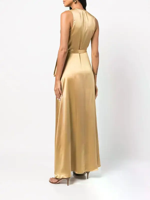 Voz Silk Maxi Wrap Dress - Gold