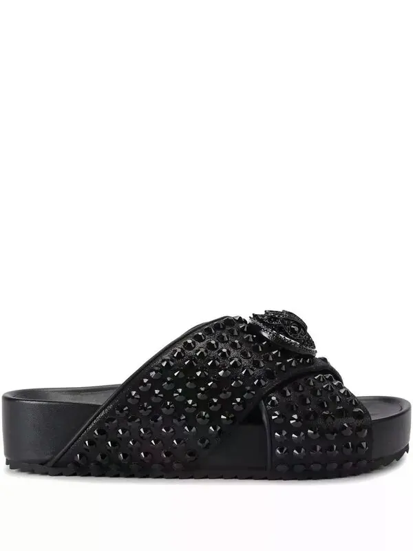 Kurt Geiger Chelsea Embellished Platform Slides - Black