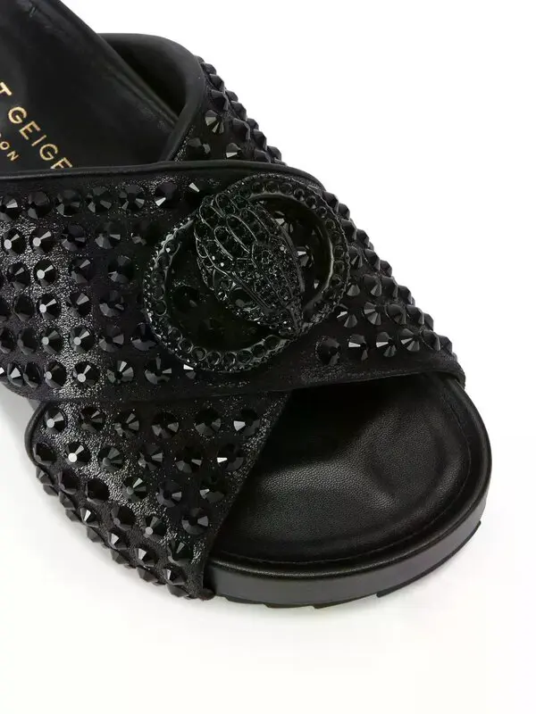 Kurt Geiger Chelsea Embellished Platform Slides - Black