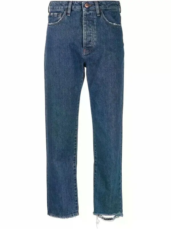 3x1 Distressed Straight-leg Jeans