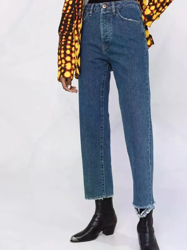 3x1 Distressed Straight-leg Jeans