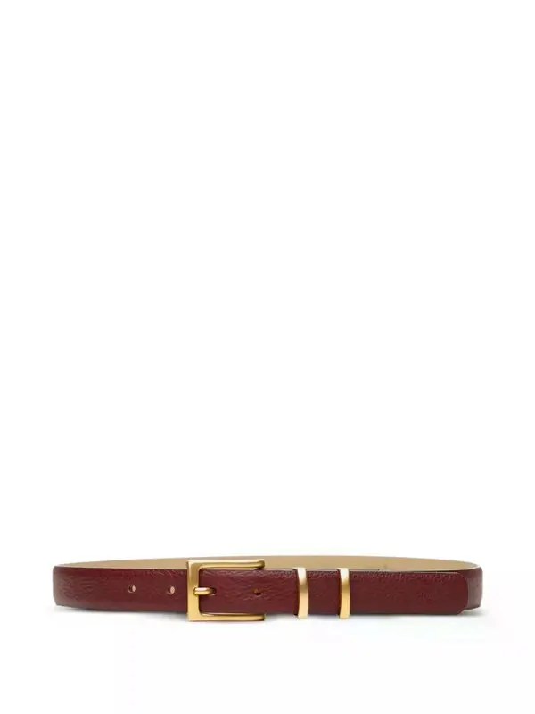 POCHE PARIS Leather Belt With Ardillon Buckle - Brown