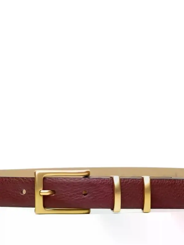 POCHE PARIS Leather Belt With Ardillon Buckle - Brown