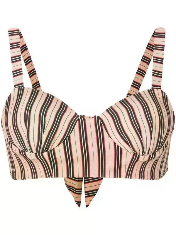 AMIR SLAMA Stripe-print Bustier Top - Multicolour
