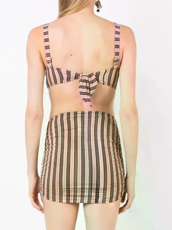 AMIR SLAMA Stripe-print Bustier Top