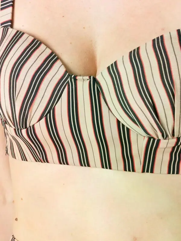 AMIR SLAMA Stripe-print Bustier Top
