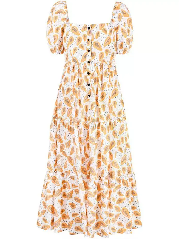 Pitusa Play Praire Papaya-print Dress - Orange