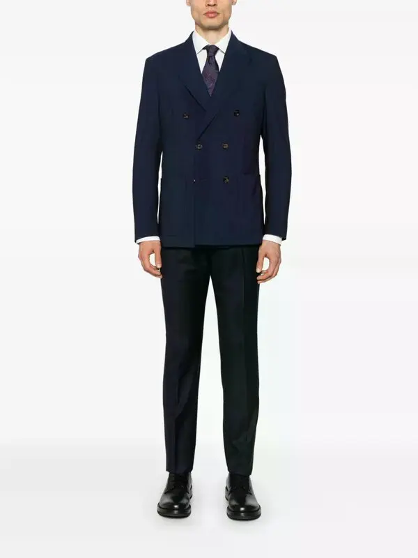 Eleventy Double-breasted Blazer - Blue