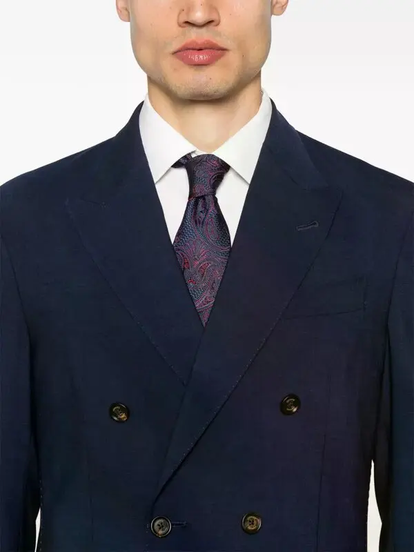 Eleventy Double-breasted Blazer - Blue