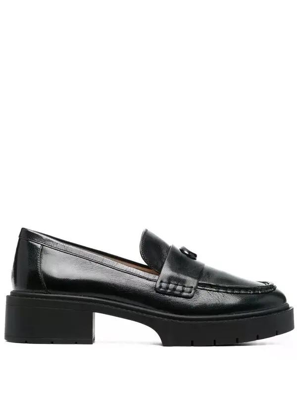 COACH Leah Chunky Sole Leather Loafers