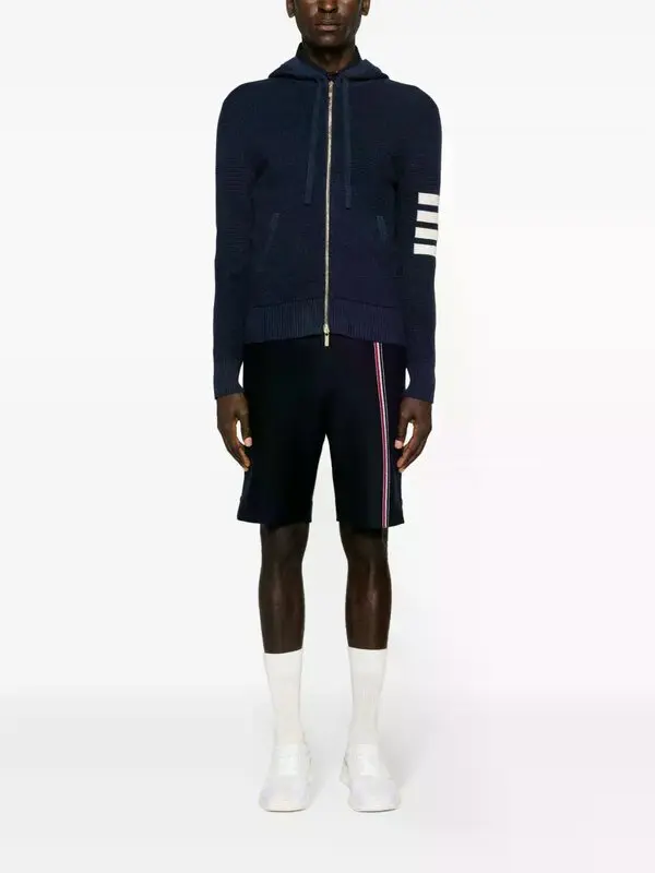 Thom Browne 4-bar Stripe Waffle-knit Hoodie