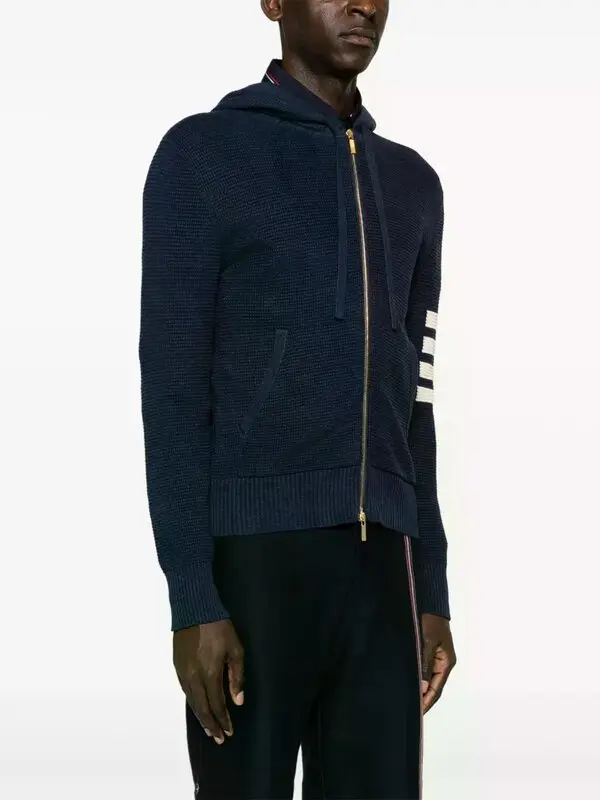 Thom Browne 4-bar Stripe Waffle-knit Hoodie