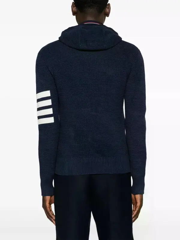 Thom Browne 4-bar Stripe Waffle-knit Hoodie