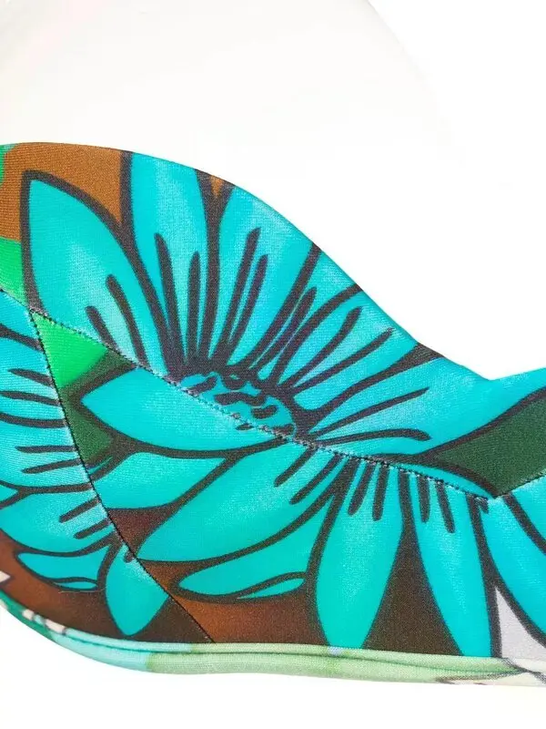 AMIR SLAMA Floral-print Bandeau Bikini