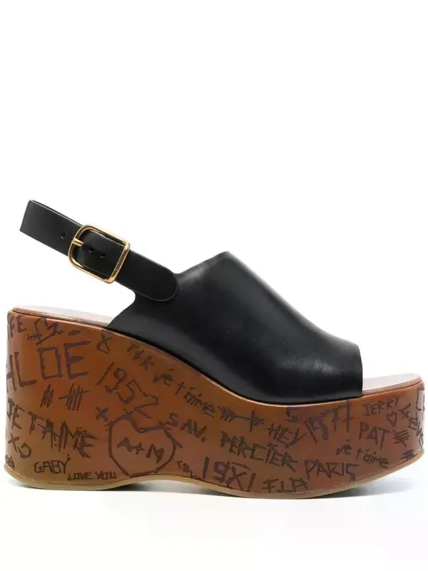 Chloé 80mm Maxime Wedge Sandals