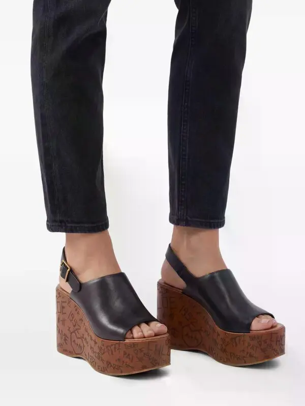 Chloé 80mm Maxime Wedge Sandals