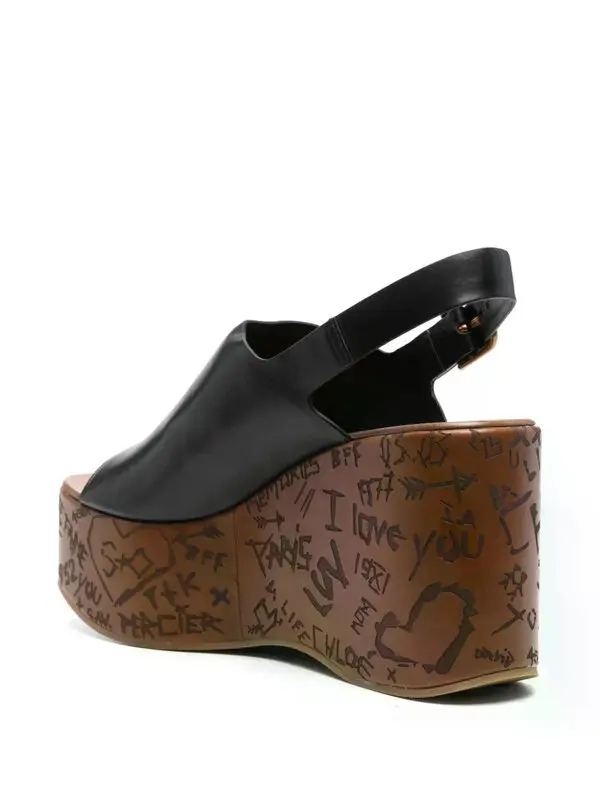 Chloé 80mm Maxime Wedge Sandals