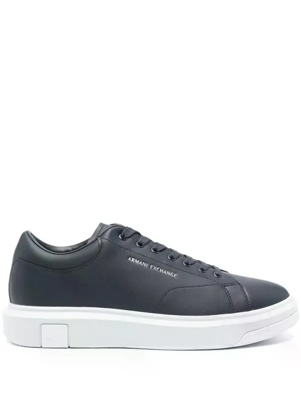 Armani Exchange Logo-embossed Leather Lace-up Sneakers