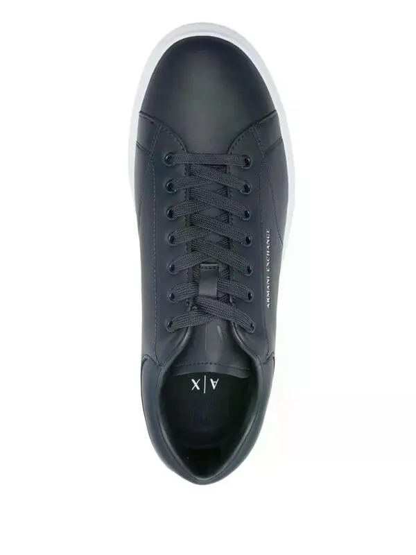 Armani Exchange Logo-embossed Leather Lace-up Sneakers