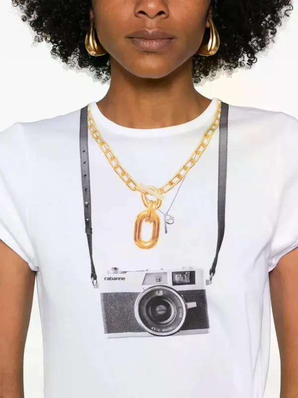Rabanne Camera-print Cotton T-shirt